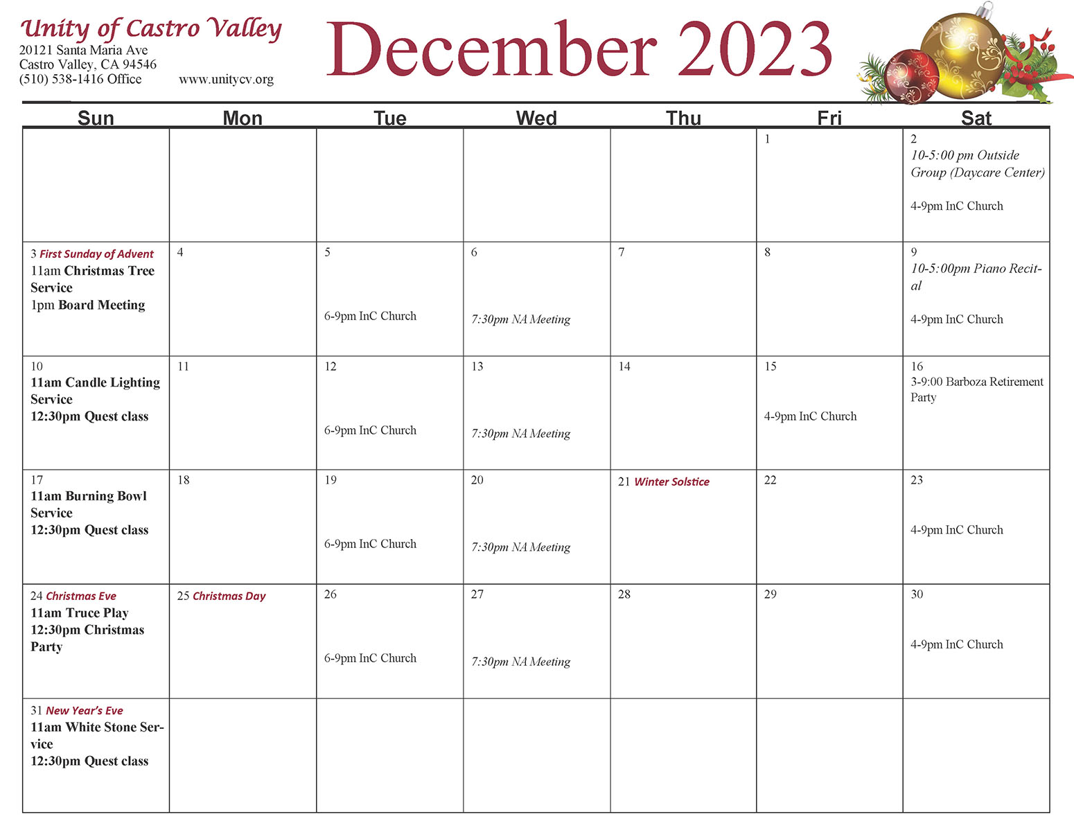 Unity Church of Castro Valley